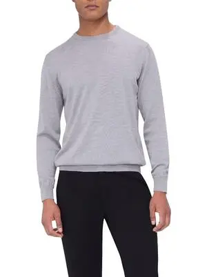 Bugatchi Scott Crewneck Merino Wool Sweater - Platinum