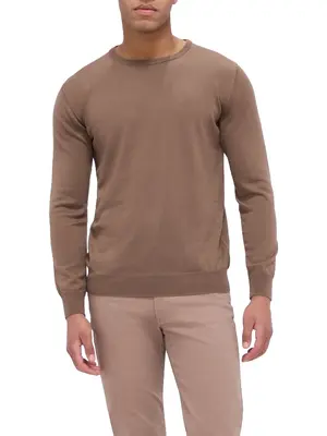 Bugatchi Bugatchi Scott Crewneck Merino Wool Sweater Tobacco