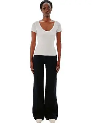 Another Tomorrow Ballet Scoop Tee - Vanilla