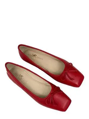 Yosi Samra Cara Square Toe Ballet Flat - Red