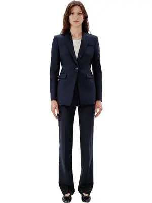 Another Tomorrow Single-button Peak Lapel Jacket - Navy