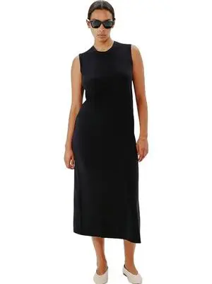 Another Tomorrow Sleeveless Tee Dress - Black