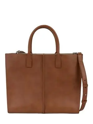 WE-AR4 Structured Leather Tote - Cognac