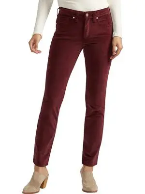 SILVER JEANS CO. Suki Straight Leg Corduroy Pants - Bordeaux