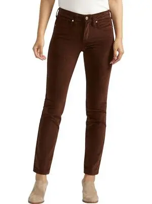SILVER JEANS CO. Suki Straight Leg Corduroy Pants - Chocolate