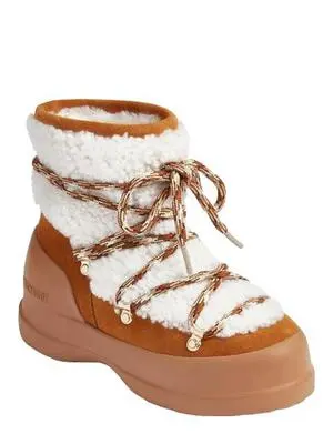 Moon Boot Moon Boot® Luna Shearling Boots Whiskey/off White