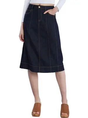 WASH LAB DENIM Alice Pintuck Denim Skirt - Alice Blue