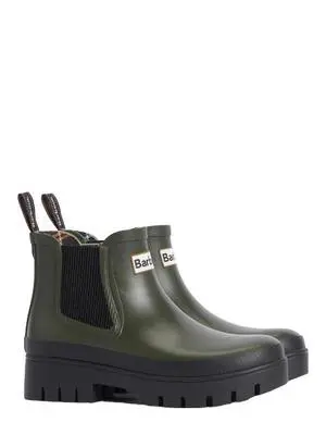 Barbour Halton Waterproof Chelsea Rain Boot - Olive Green/ Black