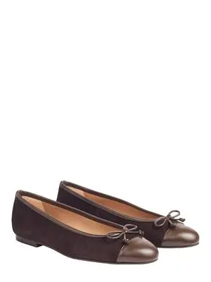 LK BENNETT Kara Bow Ballet Flat - Dark Chocolate