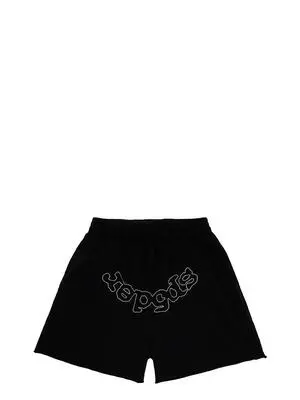 SP5DER Og Logo Embroidered Sweatshort - Black