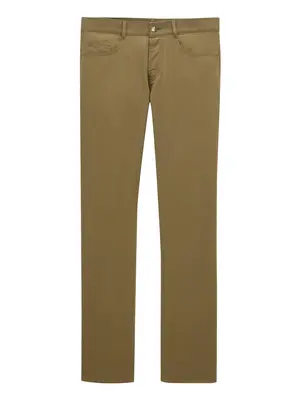 Saint Laurent Cotton Slim Trousers - Green