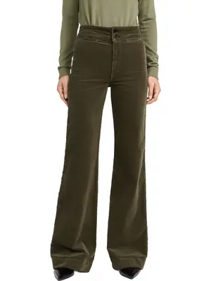ASKK NY Brighton Wide Leg Corduroy Pants - Safari Green