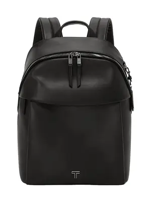 Tumi Leather Backpack - Black/gunmetal