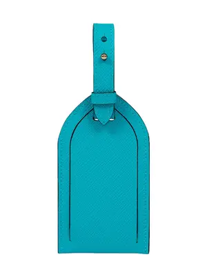Smythson Smythson Panama Leather Luggage Tag Blue