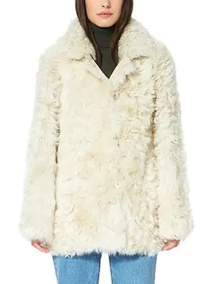 HISO Milky Way Reversible Shearling Coat Ivory