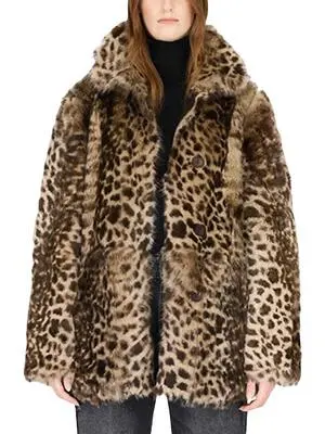 HISO Milky Way Reversible Shearling Coat - Leopard