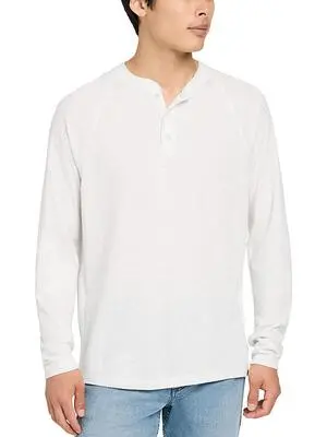 Faherty Brand Cloud Long Sleeve Henley - Ivory Heather