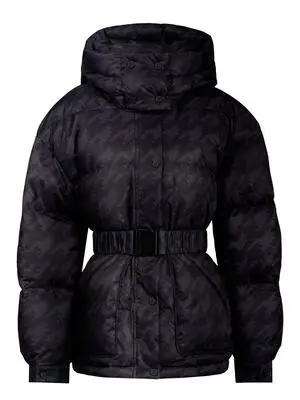Perfect Moment Maya Down Parka Jacket - Black-houndstooth