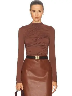 Enza Costa Viscose Jersey Twist Top - Nutshell