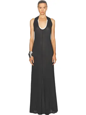 Helmut Lang Sheer Long Dress - Black Sand