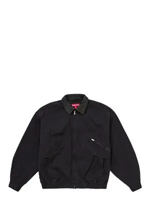 Supreme Leather Collar Utility Jacket Fw24 - Black