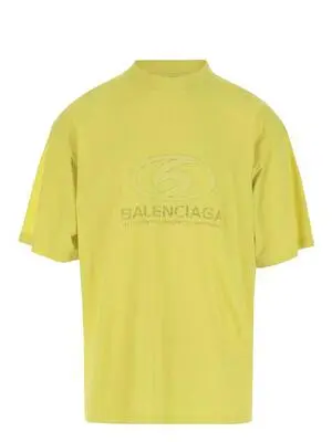 Balenciaga Cotton Surfer Logo T-shirt - Yellow