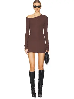 ALL THE WAYS Meredith Off Shoulder Dress - Brown