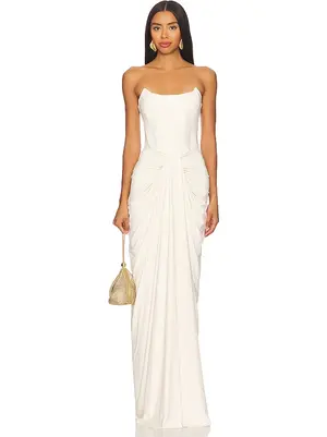 DEME BY GABRIELLA Pearl Gown - Off White