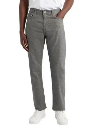 Ag Everett Slim Straight-leg Brushed Cotton-twill Pants - Heather Charcoal