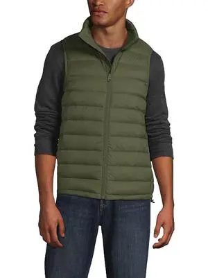 LANDS' END Lands' End Wanderweight Ultralight Packable Down Vest River Stone Green