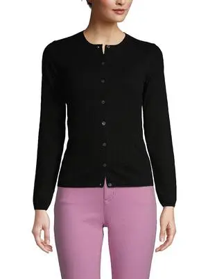 LANDS' END Lands' End Cashmere Cardigan Sweater Black