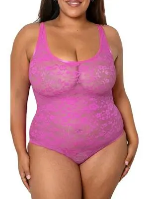 CURVY COUTURE No-show Lace Bodysuit - Flirt