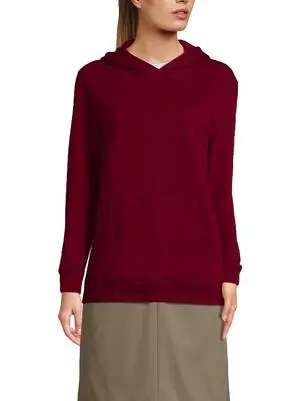 LANDS' END Adult Hooded Pullover Sweatshirt - Garnet