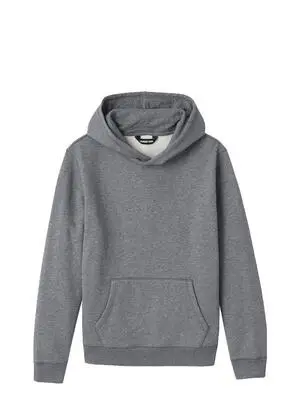 LANDS' END Adult Hooded Pullover Sweatshirt - Pewter Heather