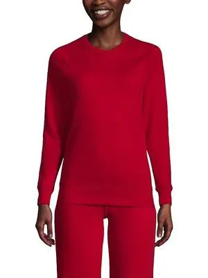 LANDS' END Long Sleeve Crewneck Sweatshirt - Red