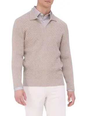 Bugatchi Bugatchi Merino Wool Johnny Collar Sweater Willow