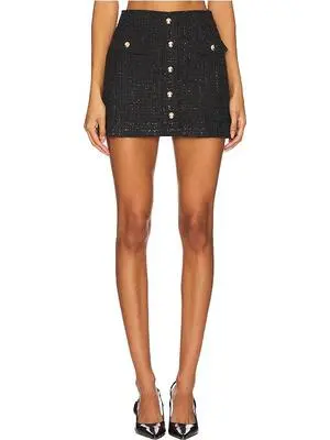 Amanda Uprichard Harley Tweed Mini Skirt - Black
