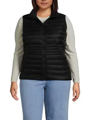 LANDS' END Lands' End Wanderweight Packable Ultralight Down Vest Black