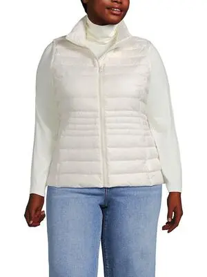 LANDS' END Lands' End Wanderweight Packable Ultralight Down Vest Ivory