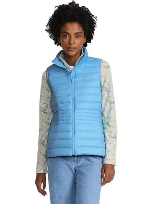 LANDS' END Lands' End Wanderweight Packable Ultralight Down Vest Bermuda Blue