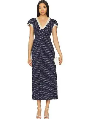 Rixo Clarice Dress - Navy