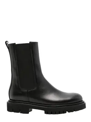 ANNA F. Leather Chelsea Boots - Black