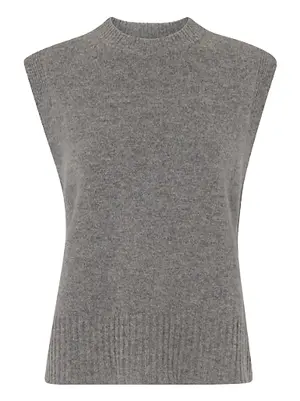 Whistles Sleeveless Wool Top - Grey