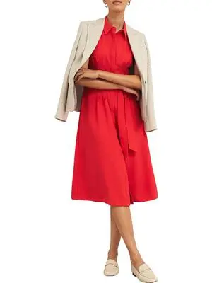 HOBBS LONDON Sandra Shirt Dress - Begonia Red