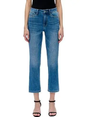 BAYEAS High-waist Ankle Jeans - Dark Blue