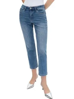 BAYEAS High-waist Ankle Jeans - Dark Bluednu