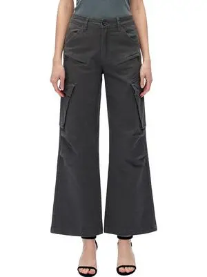 BAYEAS Fann High-waist Wide Leg Cargo Jeans - Gray