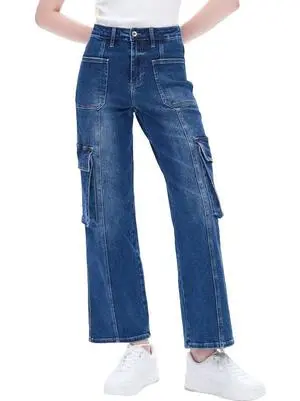 BAYEAS Bayeas High-Waist Wide-Leg Cargo Jeans