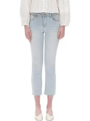 BAYEAS Raw Hem Crop Straight Leg Jeans