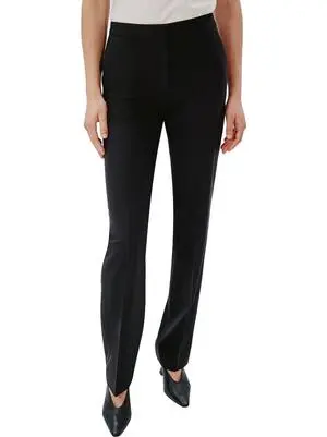Another Tomorrow Classic Straight Leg Trouser - Black
